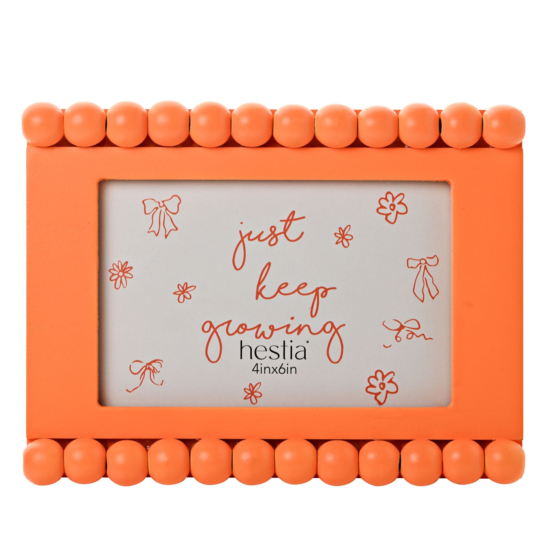 Hestia Beaded Frame 4" x 6" - Orange