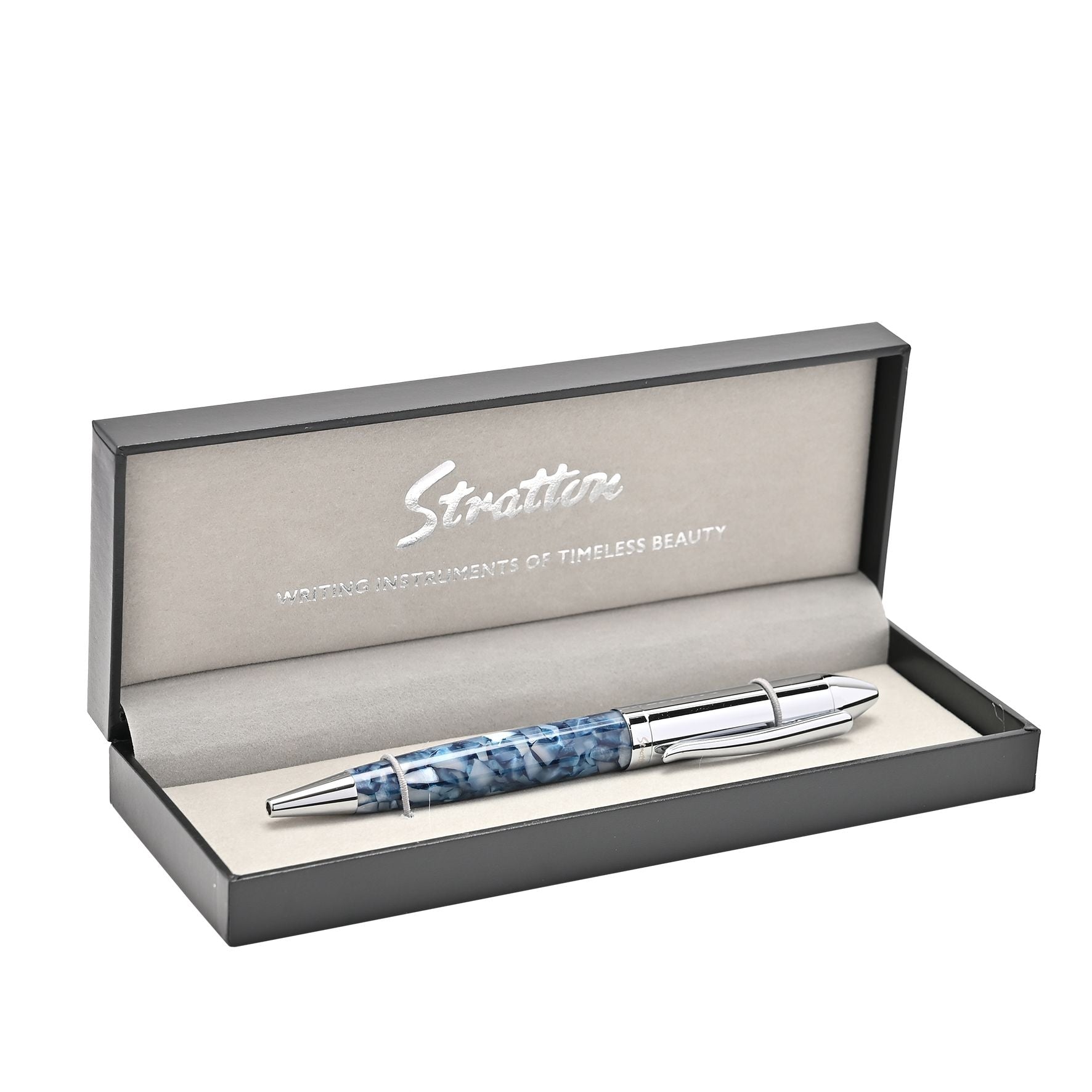 Stratton Ballpoint Pen - Blue & White