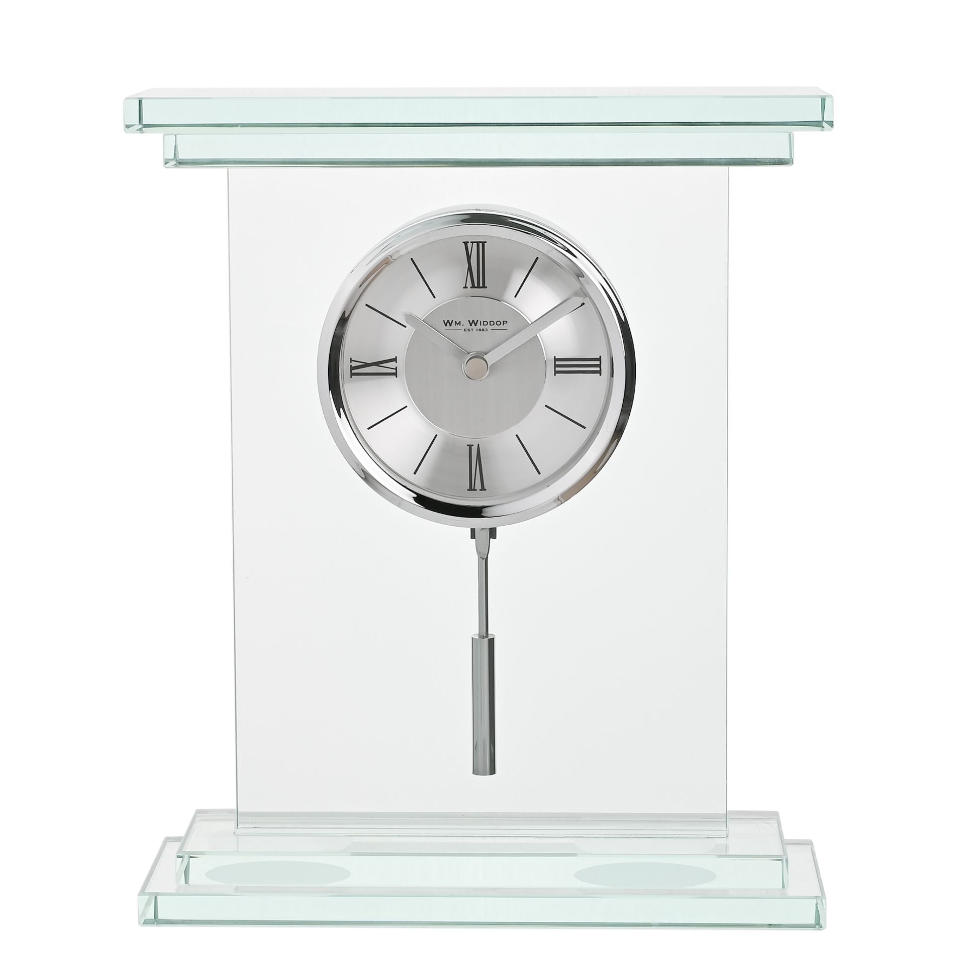 Wm. Widdop Glass Pendulum Clock